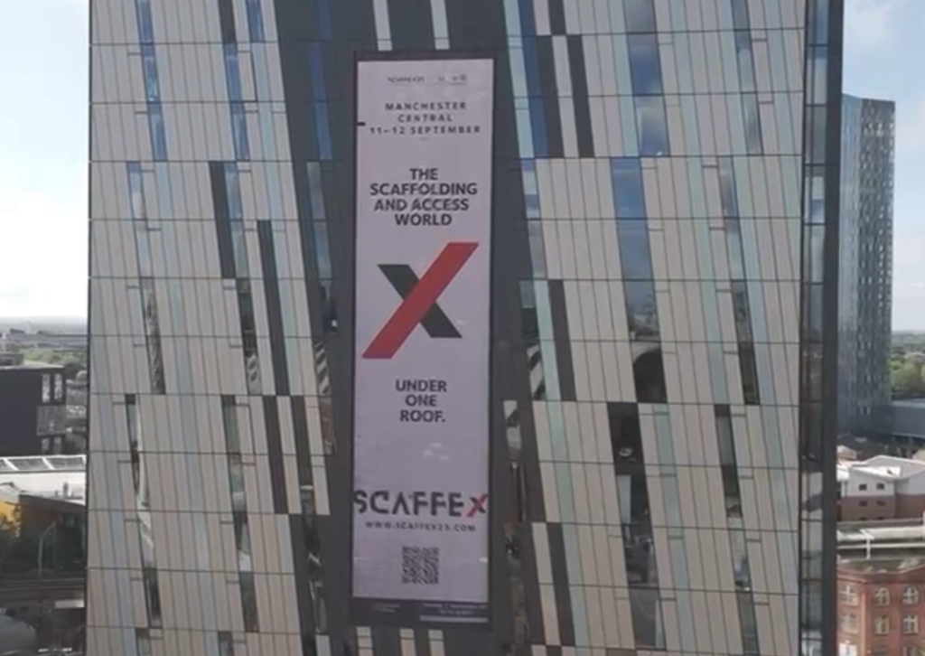 Leaked Drone Footage Shows Giant ScaffEx Screen Over Manchester
